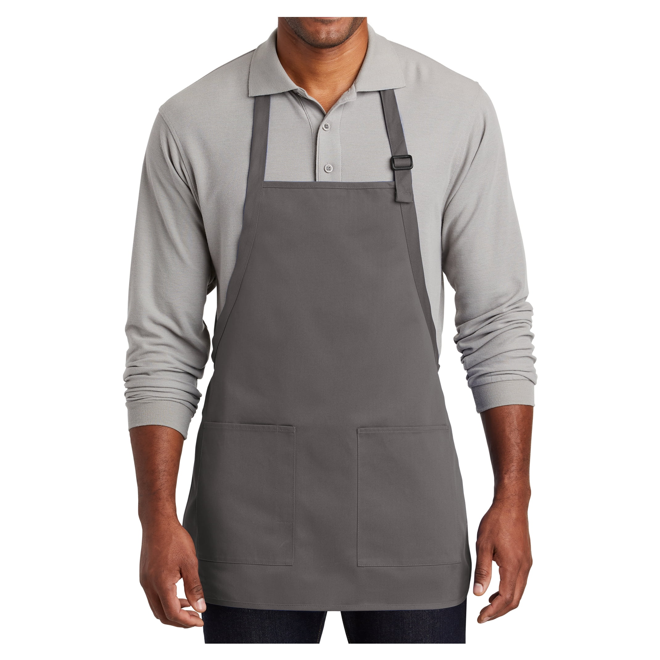 Yellow Rooster Men's Medium-Length Two-Pocket Bib Male Apron Charcoal ...