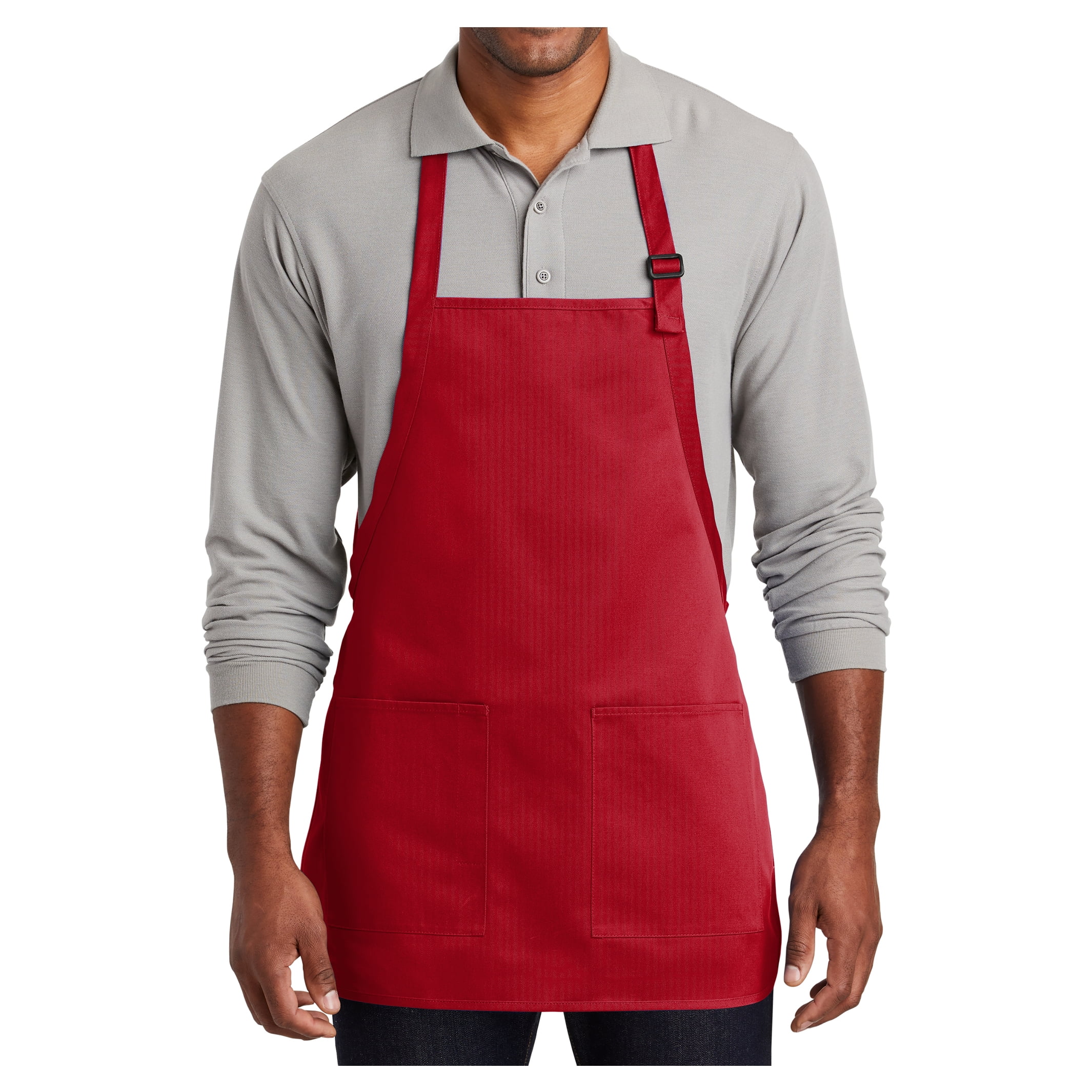 Yellow Rooster Men's Medium-Length Two-Pocket Bib Male Apron Red ...
