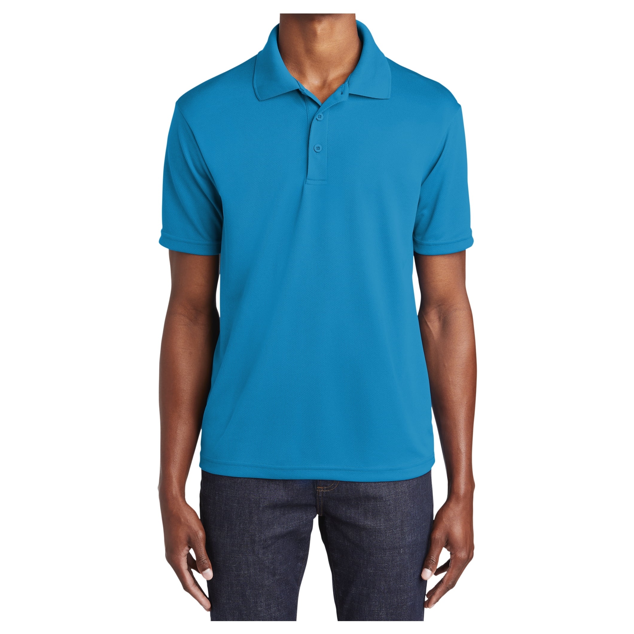 Yellow Rooster Men's PosiCharge RacerMesh Polo Shirts Pond Blue L ...