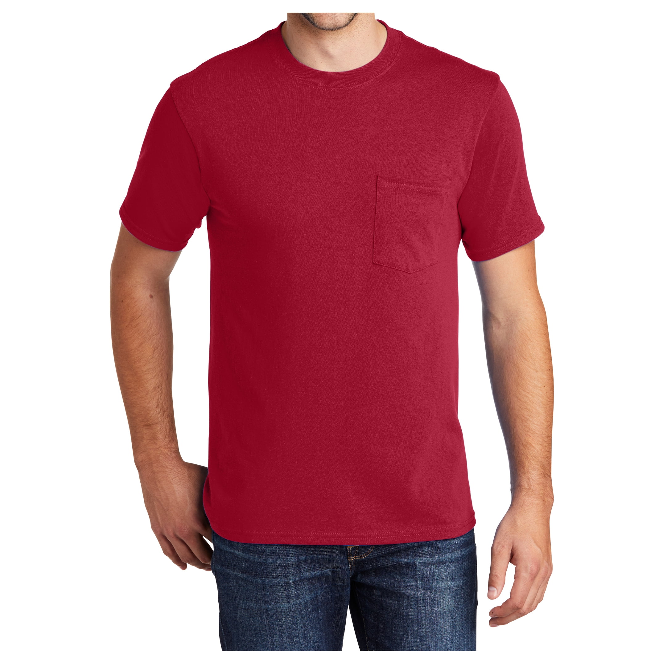 Yellow Rooster Men's Short Sleeve Core Cotton Pocket Tee Red 3XL ...