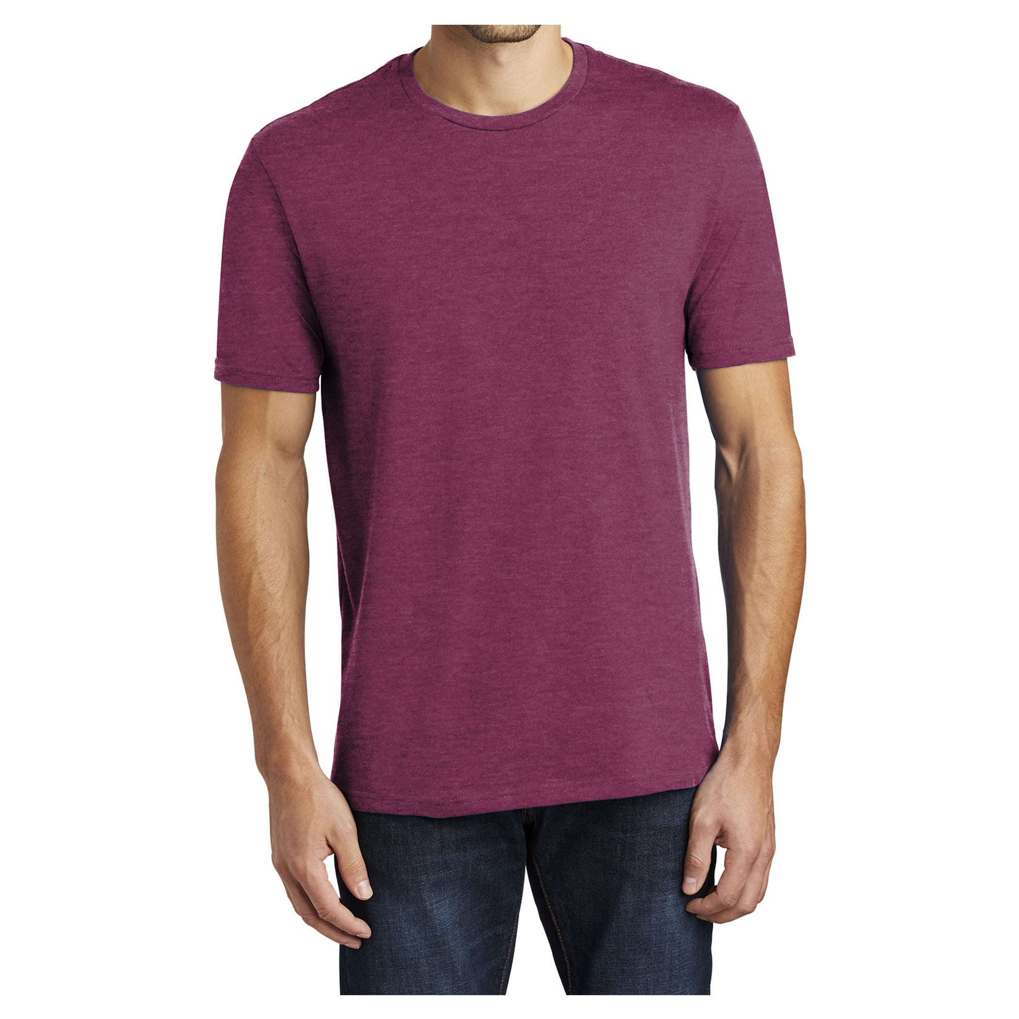 Yellow Rooster Mens Perfect Weight Tee Heathered Loganberry XS ...