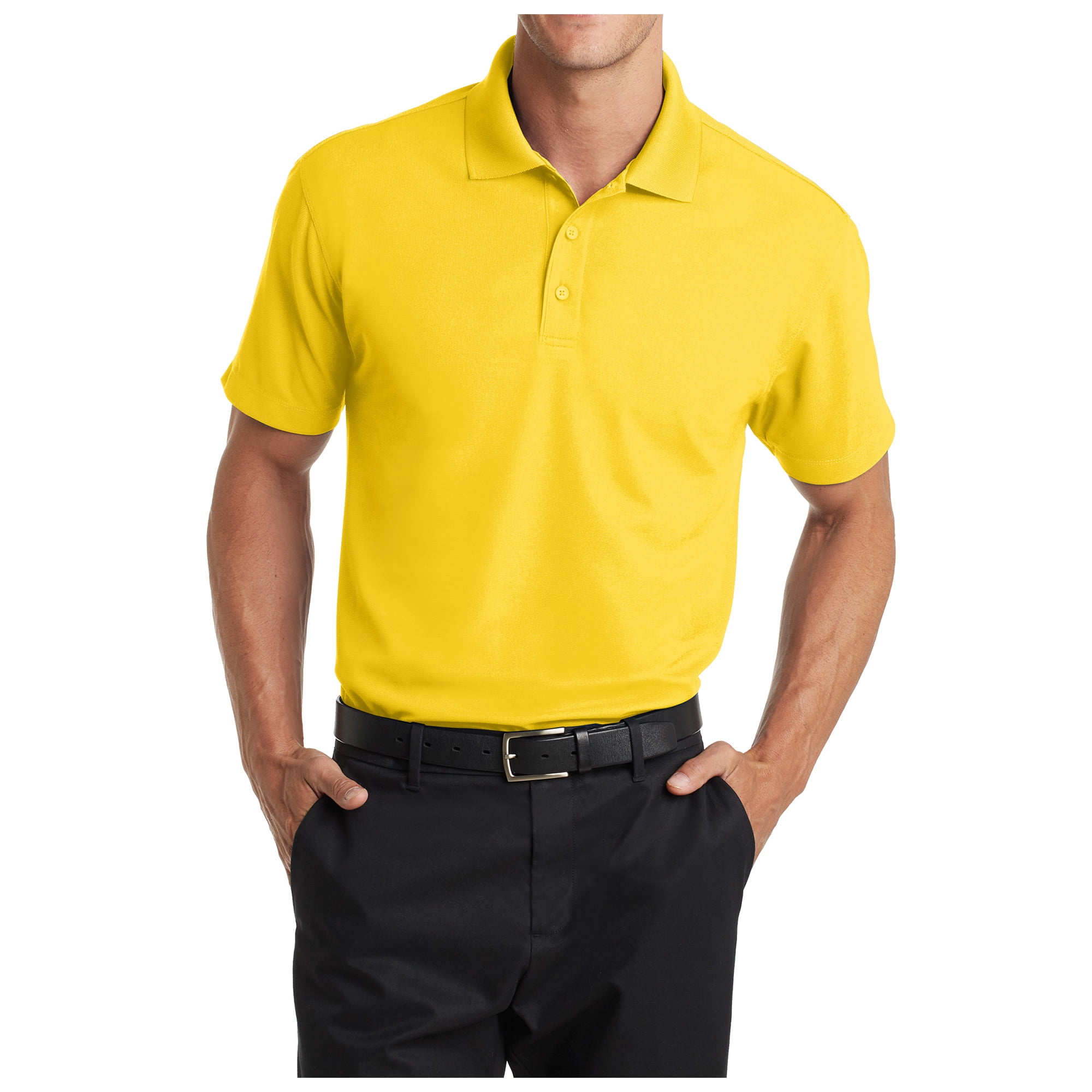 Yellow Rooster 4XL Men's Moisture Wicking Short Sleeve Grid Polo Shirt ...