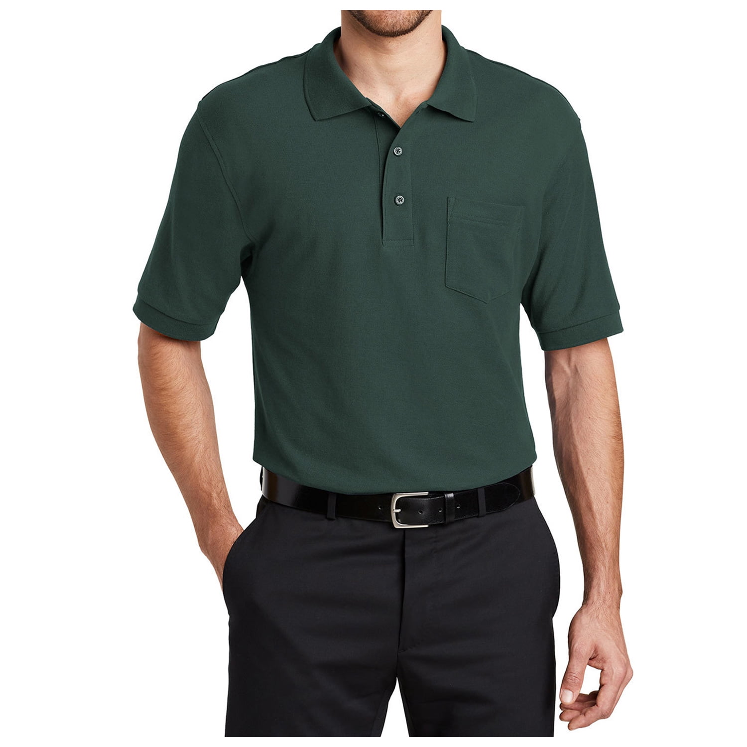 Yellow Rooster Mens Short Sleeve Tall Silk Touch Polo with Pocket Dark ...