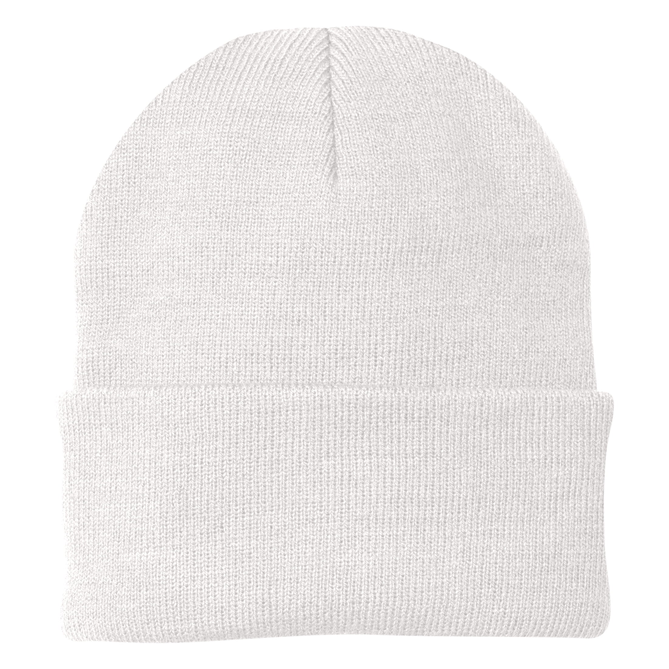 Yellow Rooster Unisex 3-Inch Fold Acrylic Knit Cap White - Walmart.com