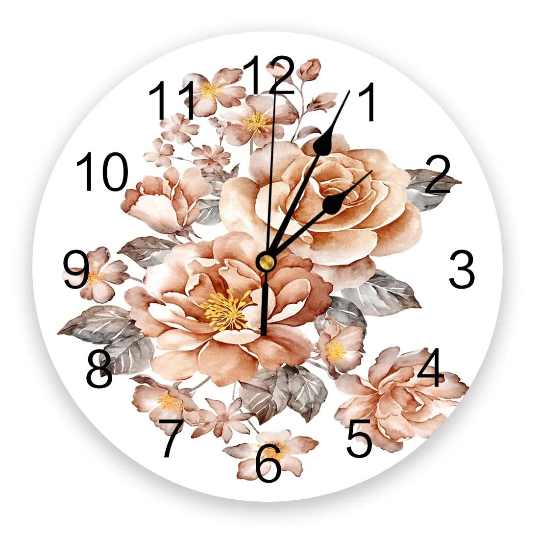Yellow Rose Petals Oil Painting Art Wall Clock Modern Design Living ...