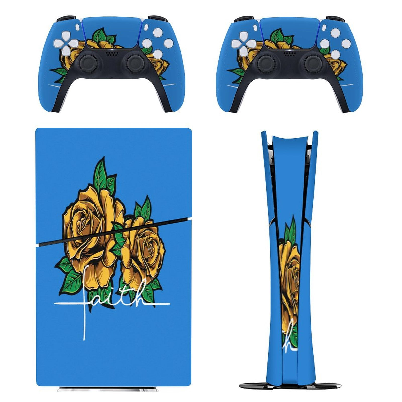 Yellow Roses Faith PS5/PS5 Slim Digital Disc Skin Sticker For Console ...
