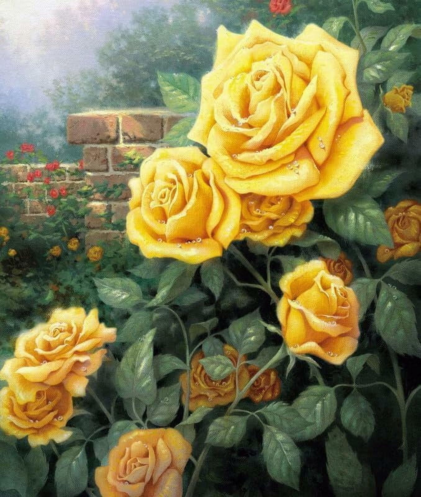 Yellow Roses in The Garden 1000-piece Wooden Puzzle, Teen Intellectual ...