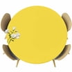 Beige Round Fitted Table Cover White Swan Solid Color Waterproof Table ...
