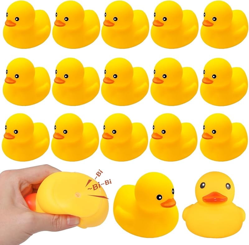 Yellow Rubber Ducks Bath Toys 20Pack, Bathtub Floating Squeaky Duck ...