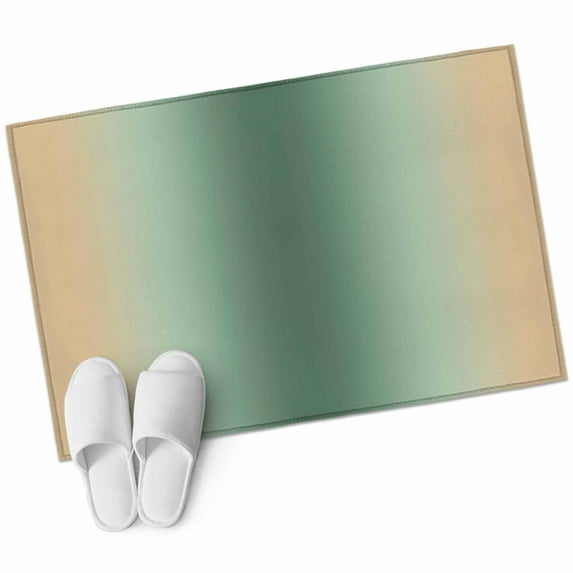 Yellow Sage Green Gradient Washable Area Rug 2 x 3 ft Minimalist Ombre ...