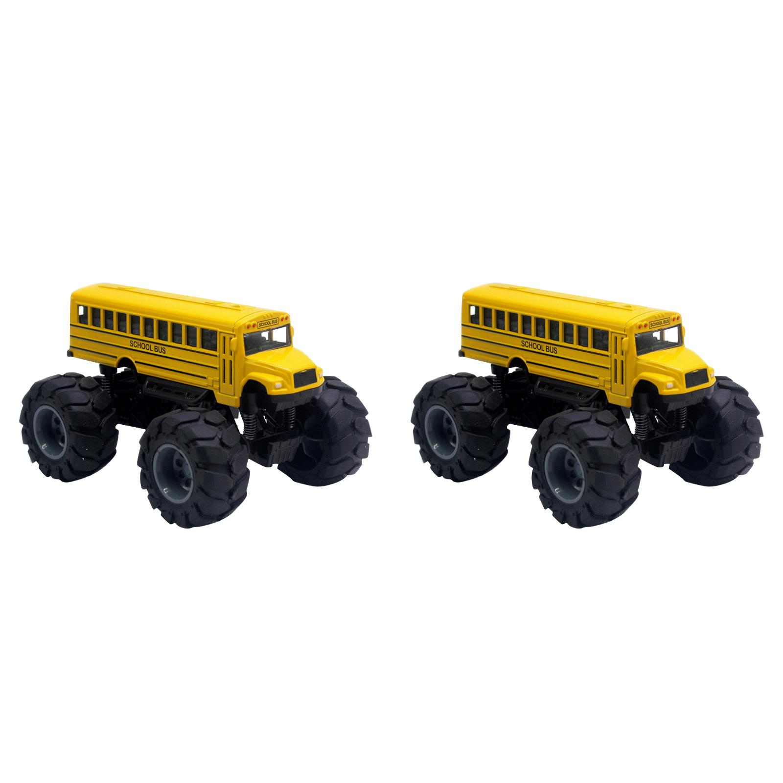 Yellow School Bus Big Wheel Truck Diecast Model Toy Model Car Computer ...
