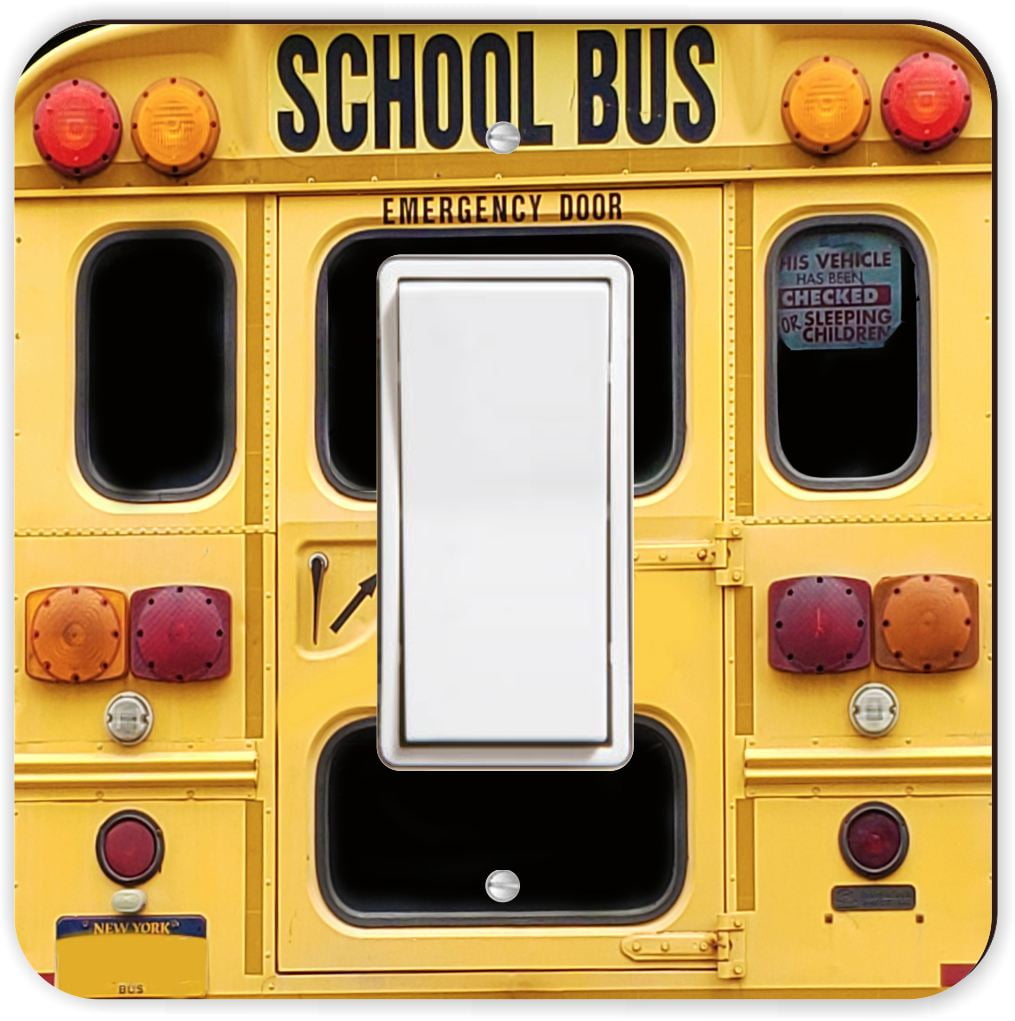 Yellow School Bus Rear Schoolbus School Bus - Light Switch Plate Cover ...
