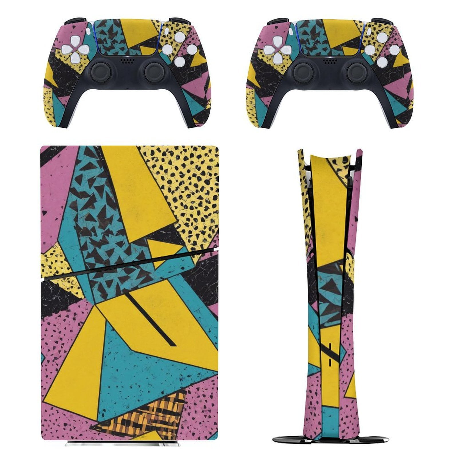 Yellow Shape Pop Console Skin Bundle for PS5 Pro Slim Disc & Digital ...