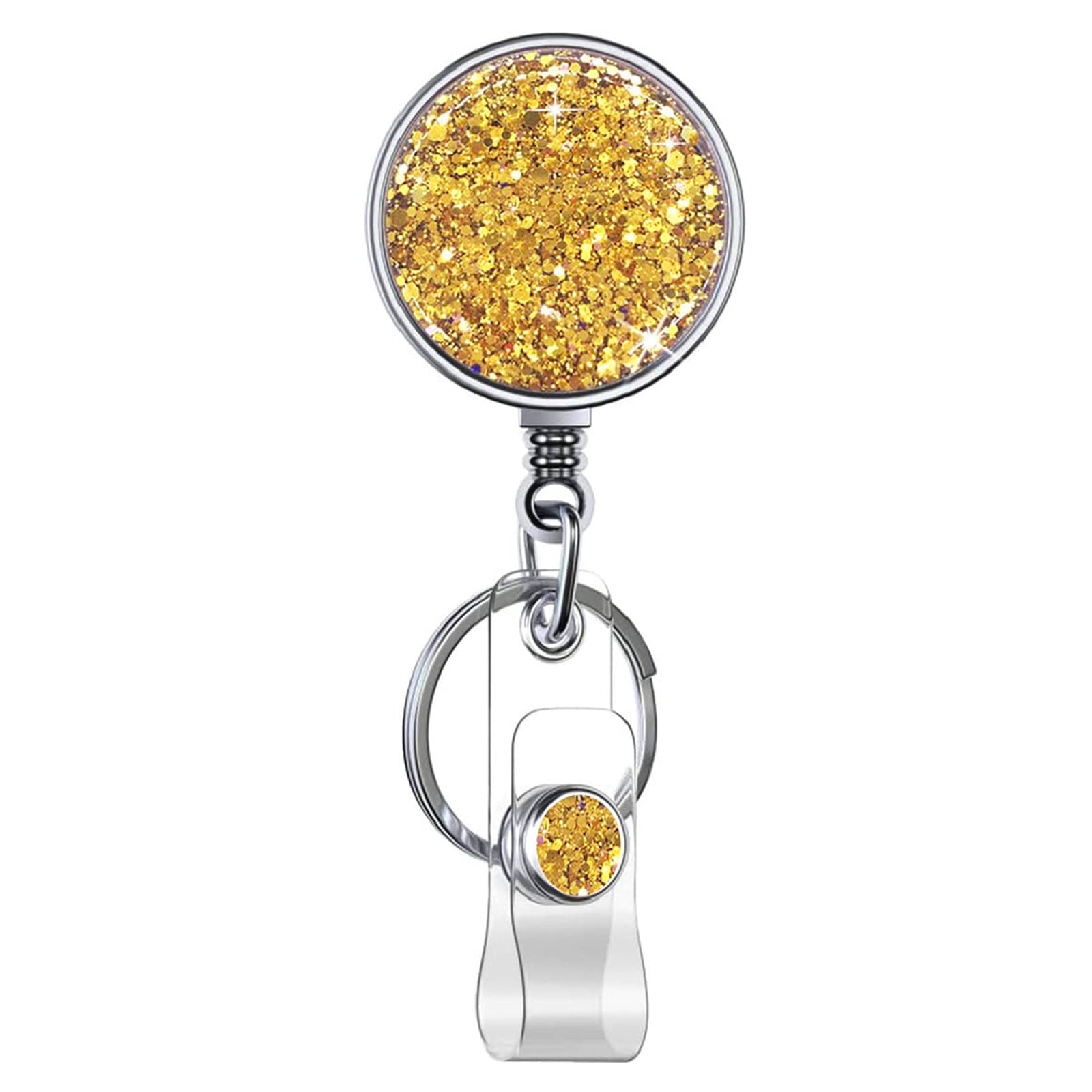 Yellow Shimmering Powder Sequins Heavy Duty Badge Holder with ...