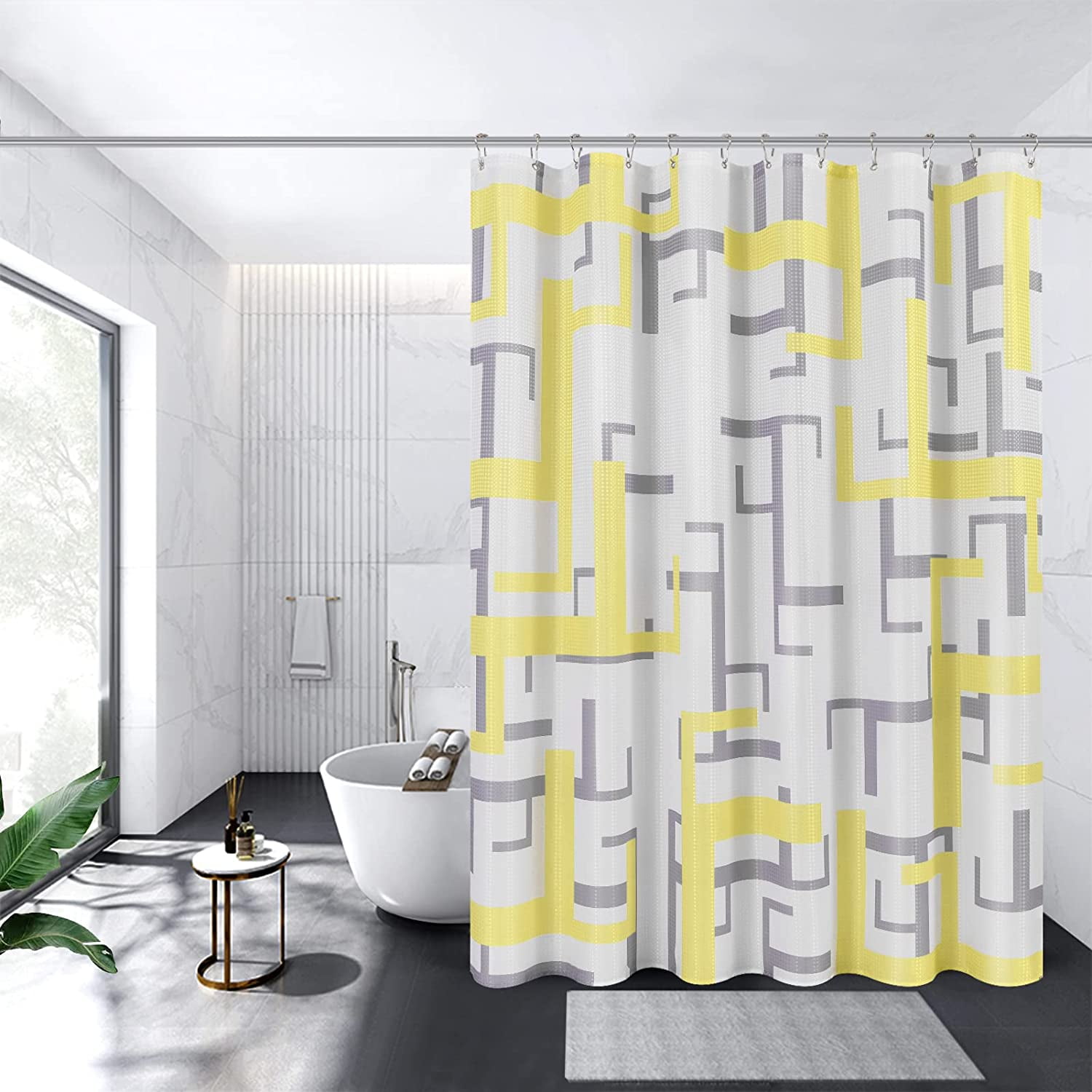Customer reviews for Yellow Shower Curtain for Bathroom,Abstract Modern ...