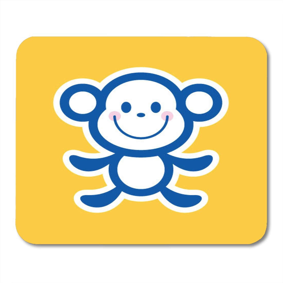 Yellow Simple Cartoon of Cute Monkey Character for Symbol Sticker ...