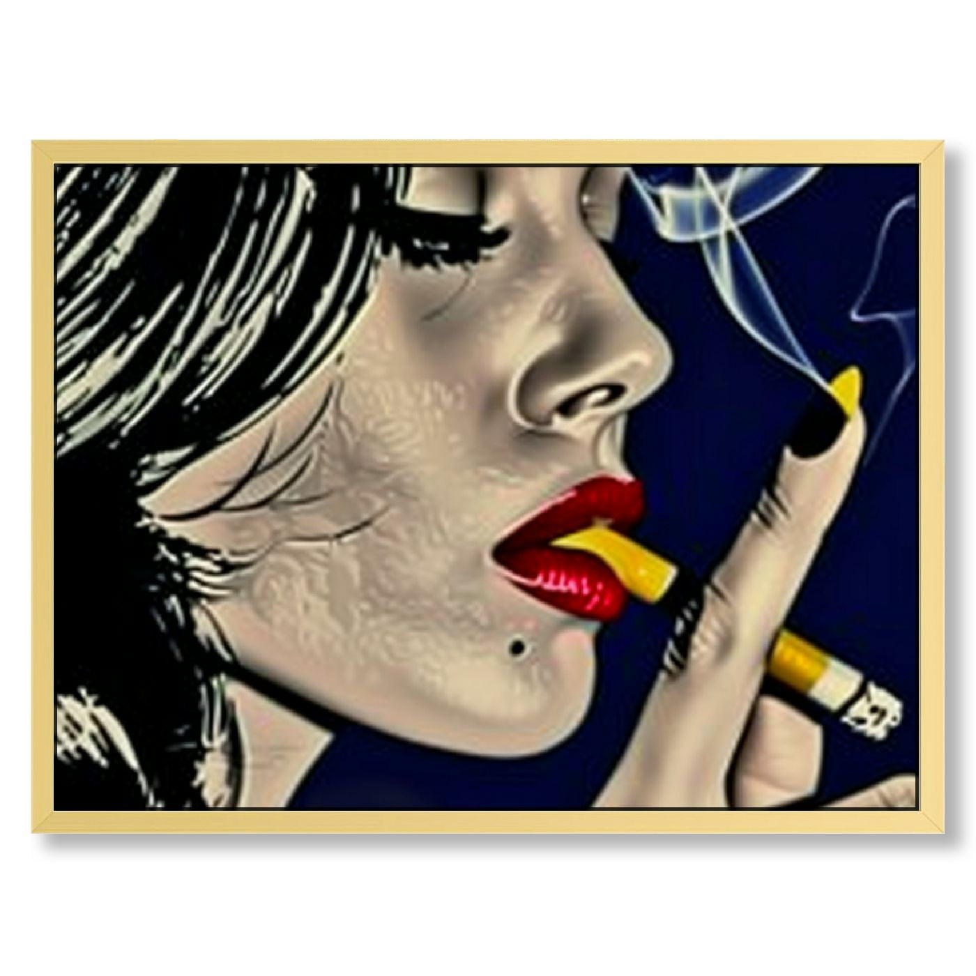 Yellow Smoker Wall Art Print - Prints, Smoking Decor Retro Vintage ...