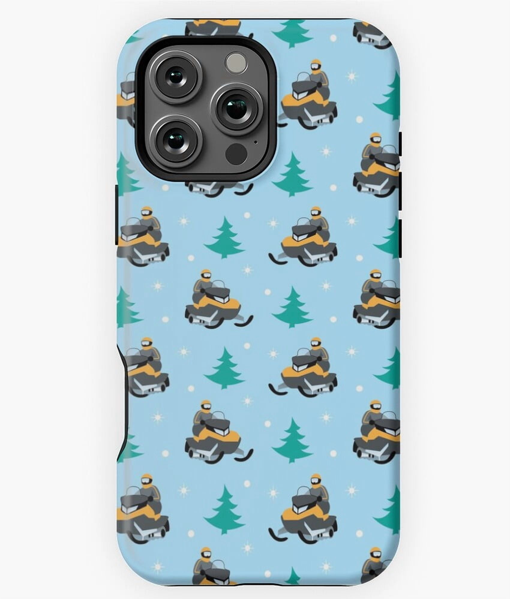 Yellow Snowmobile Pattern Winter M0662 Phone Case for iPhone 17 16 15 ...