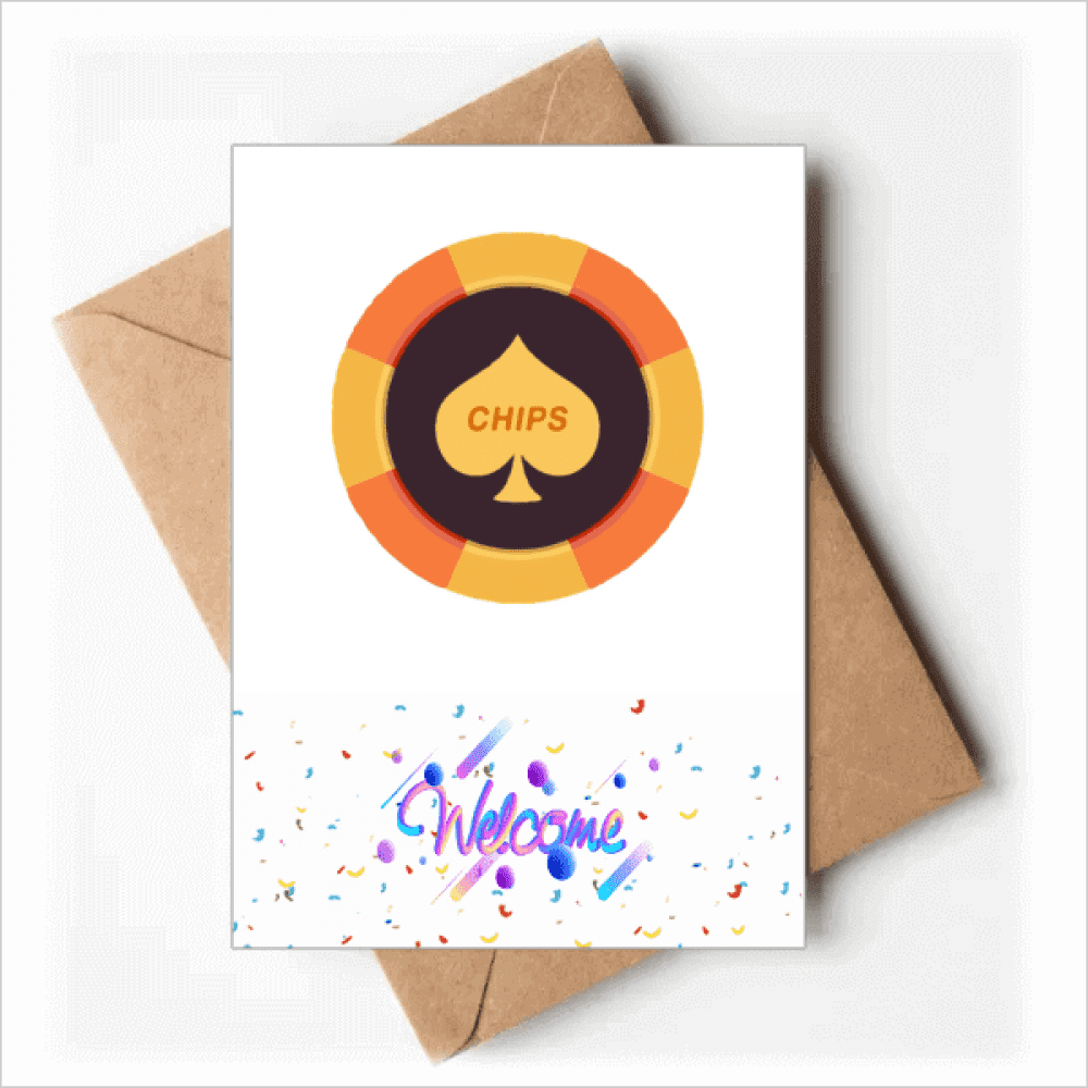 Yellow Spade Chips Illustration Pattern Welcome Back Greeting Cards ...