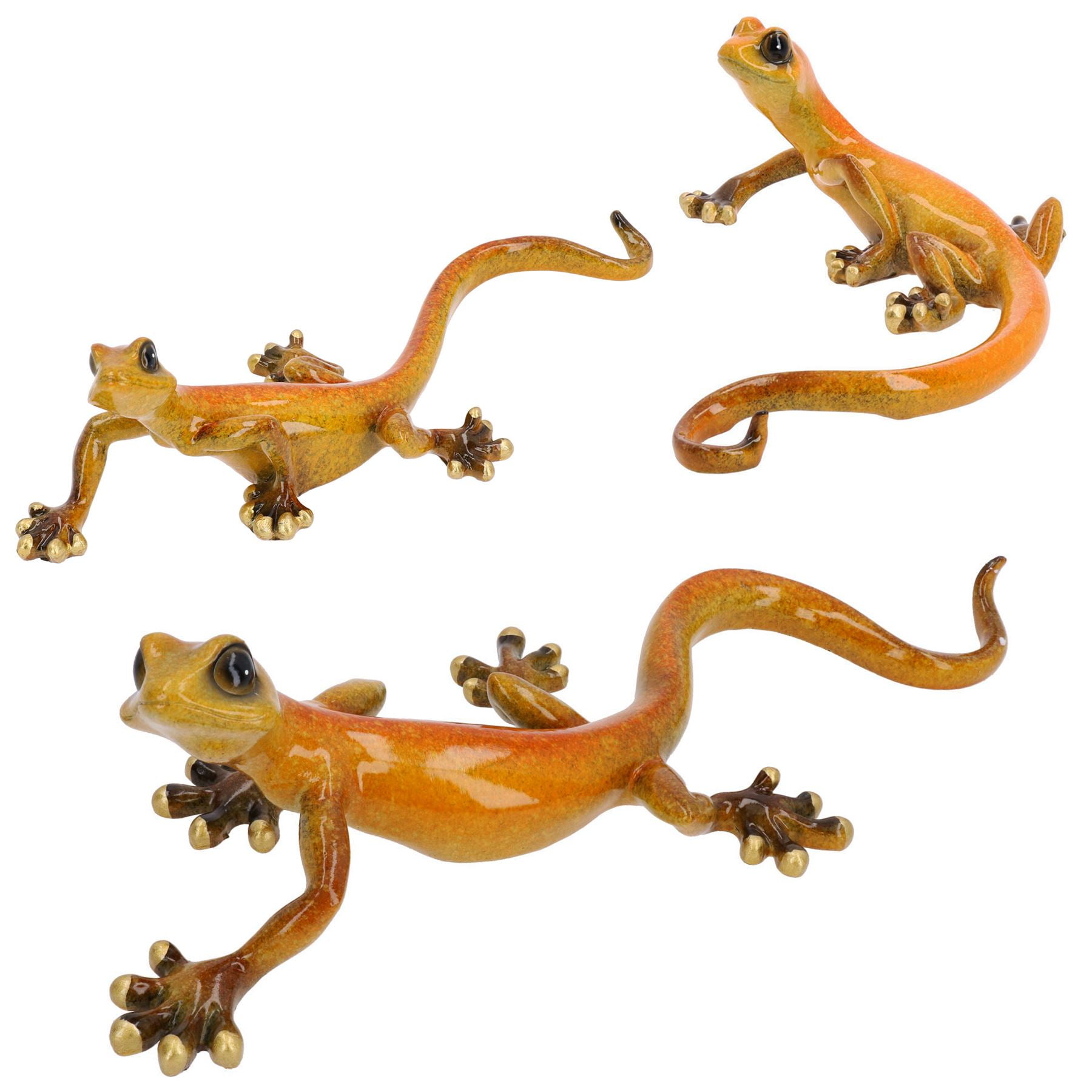 Yellow Speckled Gecko Lizard Resin Wall Shed Sculpture Statue House ...