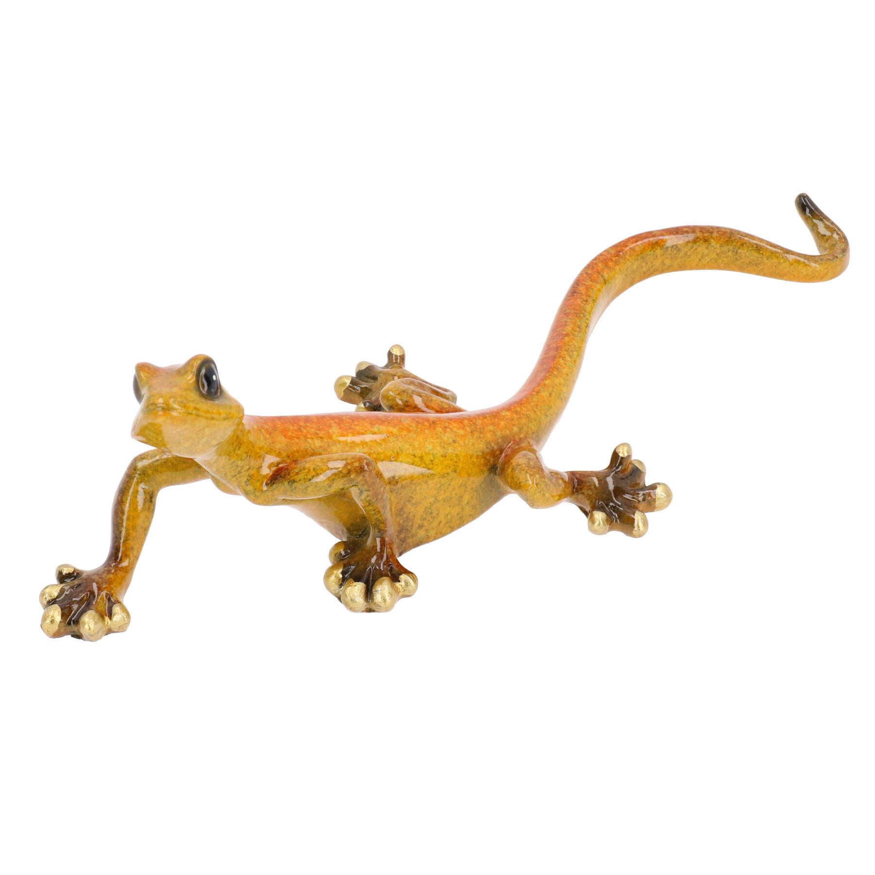 Yellow Speckled Gecko Lizard Resin Wall Shed Sculpture Statue House ...