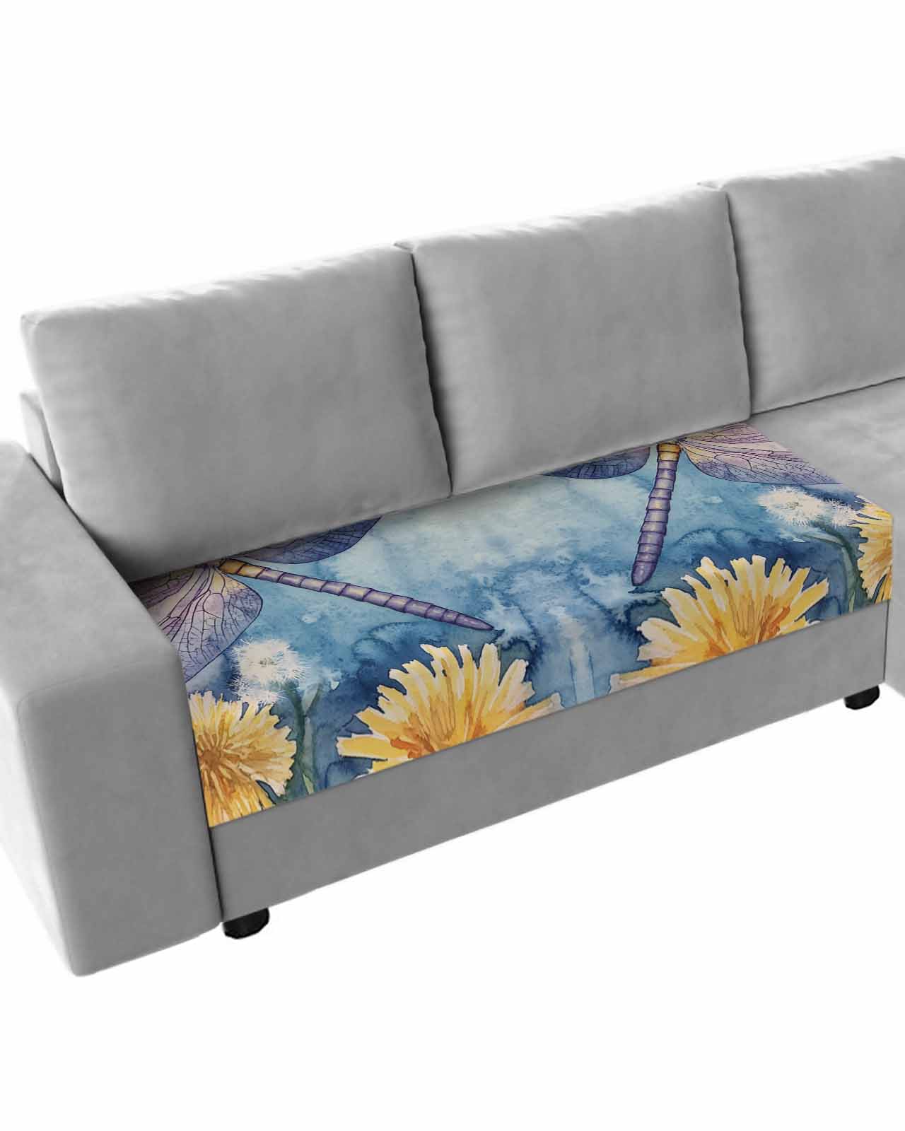 Yellow Spring Floral Sofa Couch Cushion Covers Washable, Removable ...