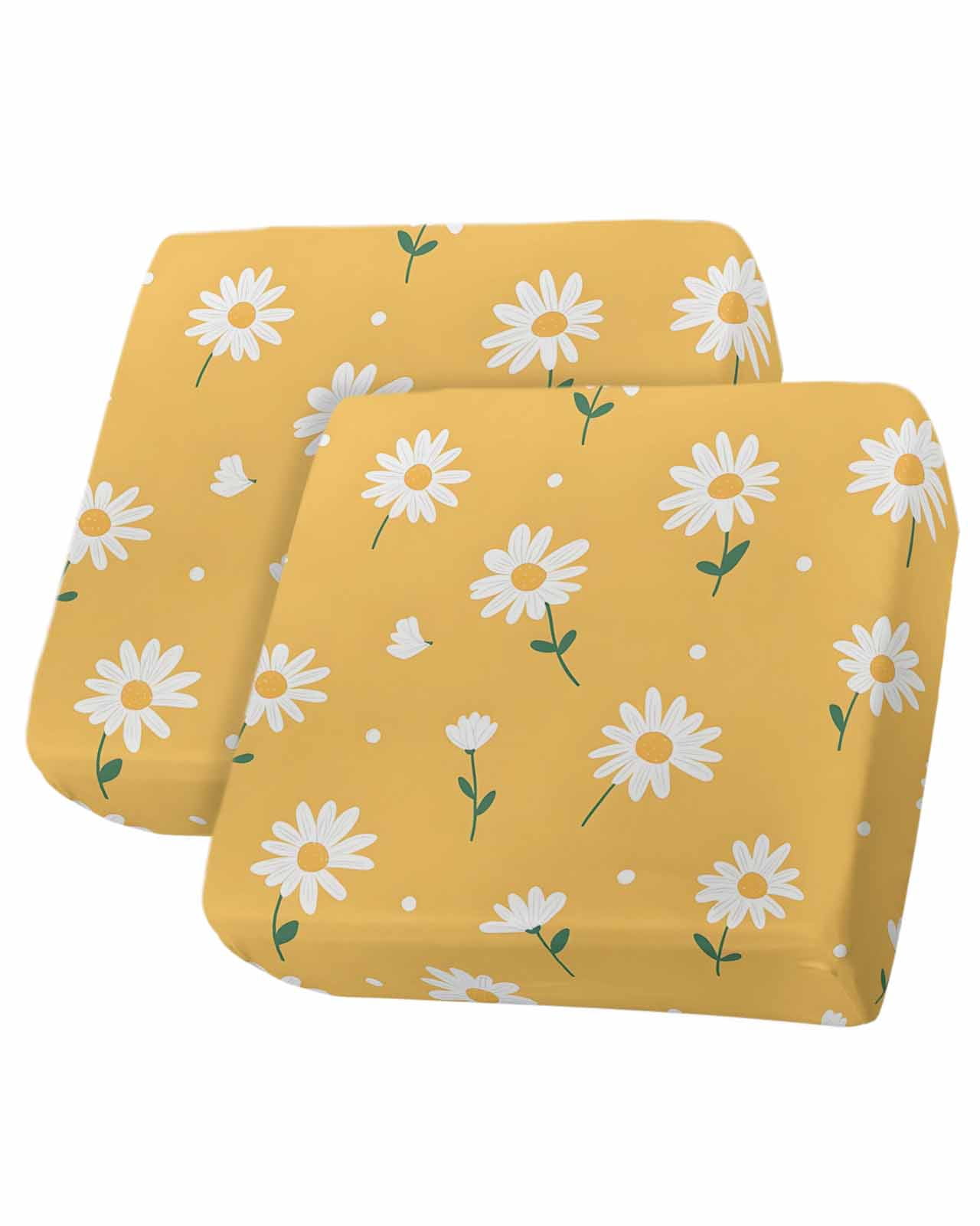Yellow Spring Floral Sofa Couch Cushion Covers Washable, Removable ...