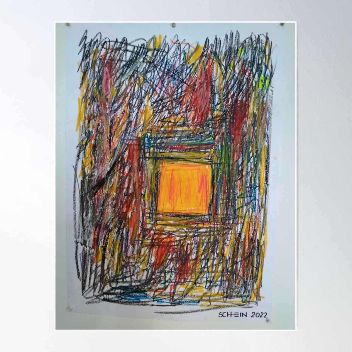 Yellow Square (Abstract) Poster Wall Art, Modern Wall Decor For Living ...