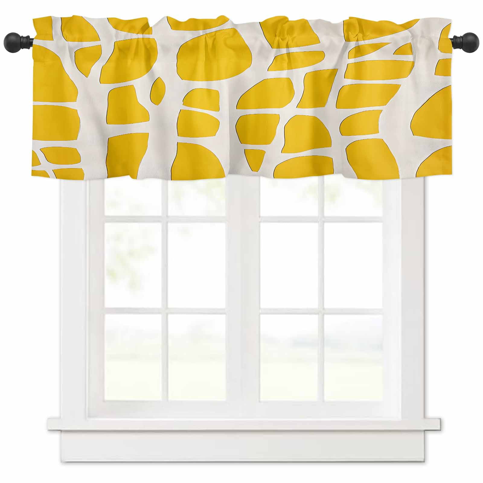 Yellow Stained Glass Valances for Windows Farmhouse Kitchen Curtains ...