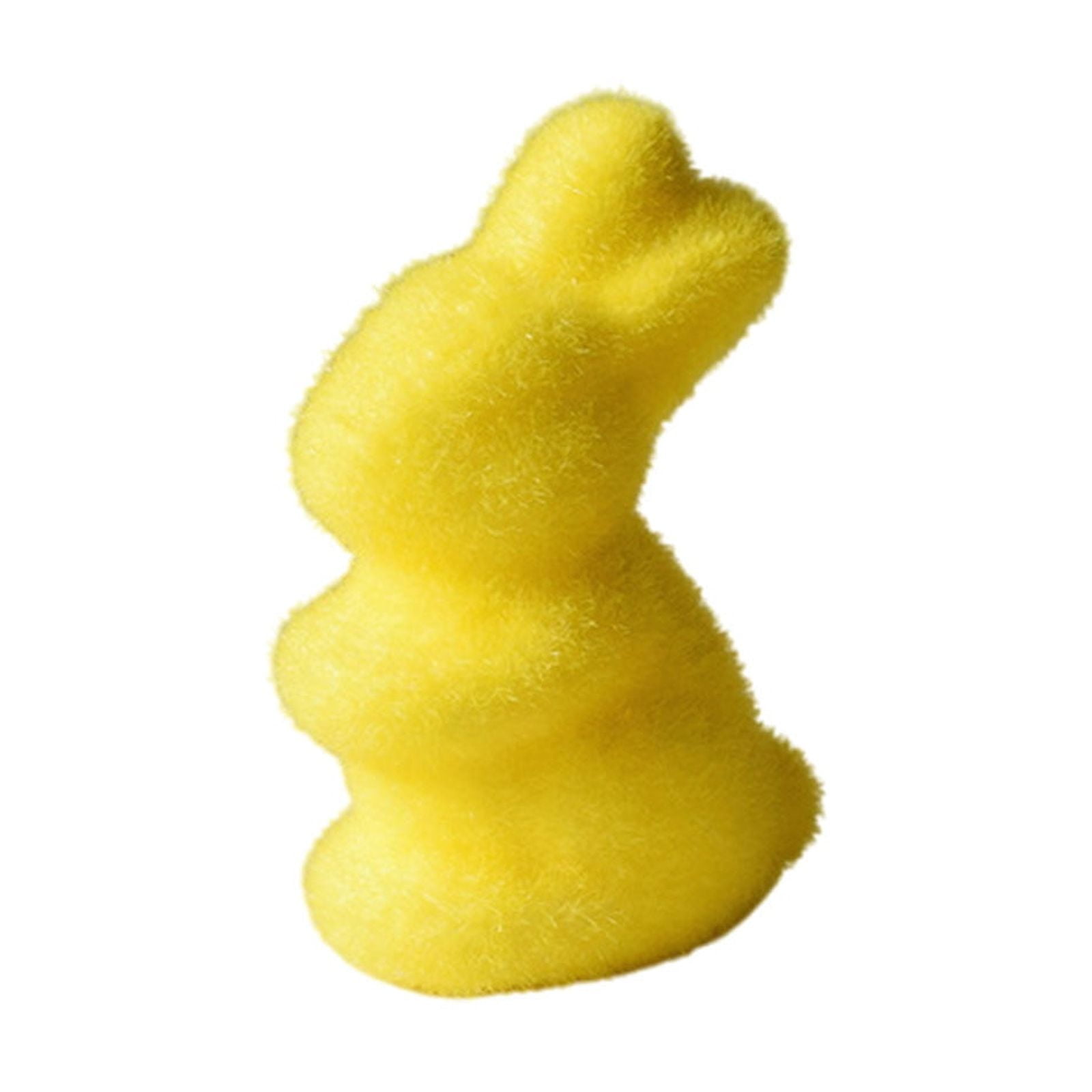 Yellow Standing Rabbit Elf Easter Decorations Bunny Decor, Moss Flocked ...
