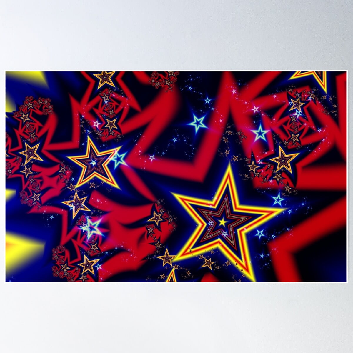 Yellow Star Pop Art Poster Wall Art, Modern Wall Decor For Living Room ...