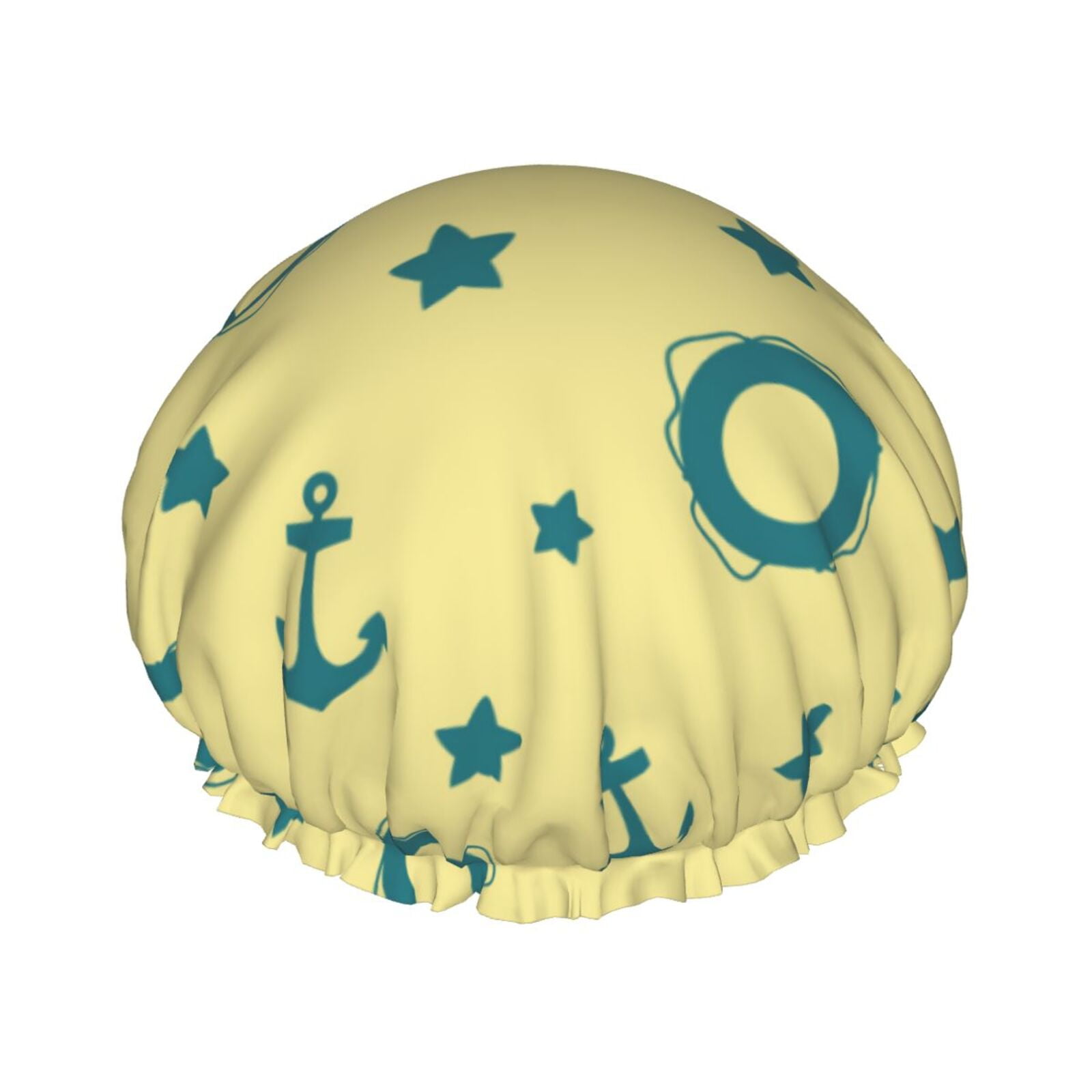 Yellow Star Shower Cap, Reusable Bath Hair Hat for all Hair Lengths ...