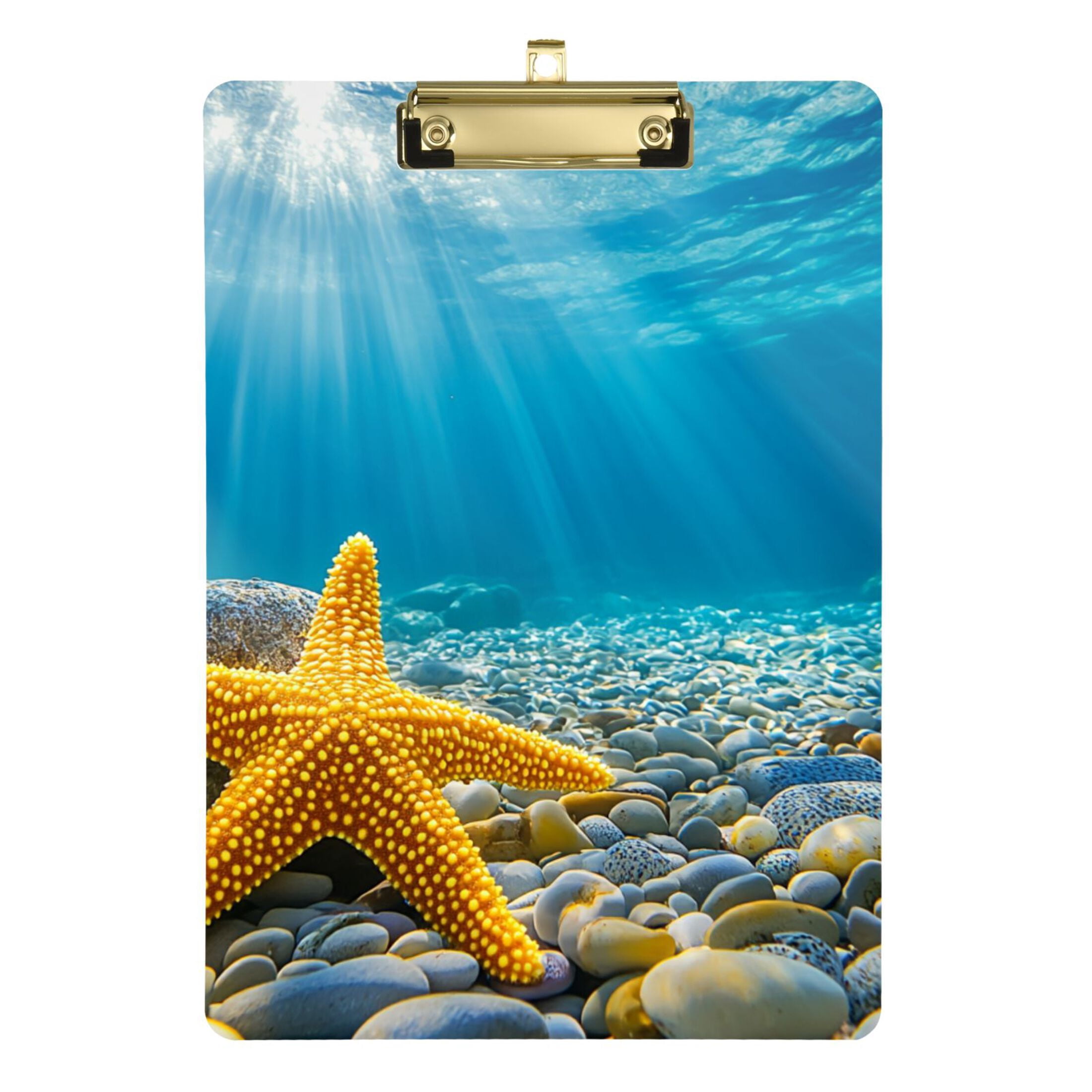 Yellow Starfish Undersea Acrylic Clipboard Drawing Board Clipboard with ...
