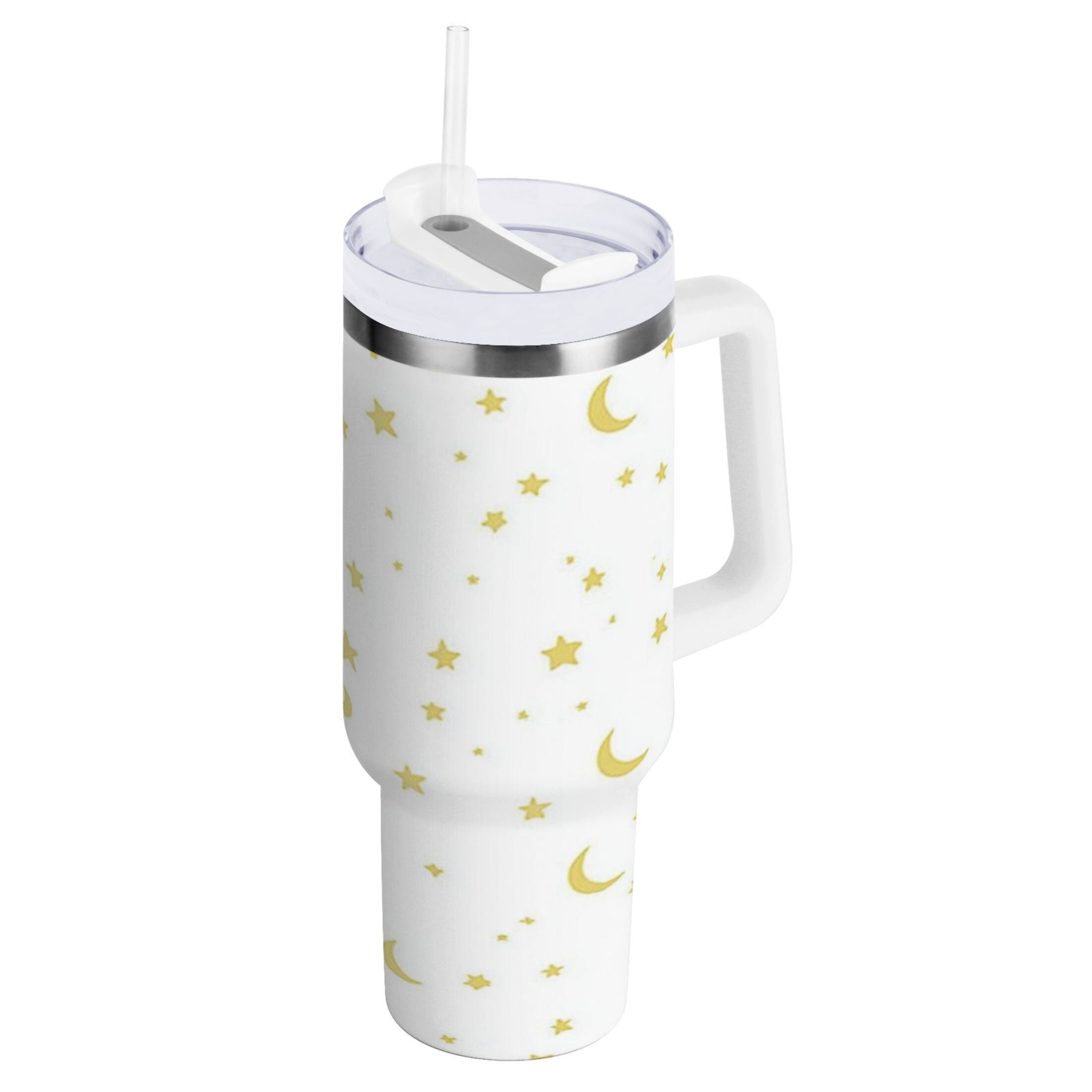 Yellow Stars and Moons Insulated Tumblers 40oz Double-Walled Stainless ...