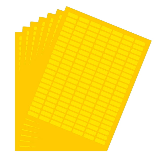Yellow Sticker Label Sheets Bulk Printable Paper Labels 1 inch x 0.375 ...