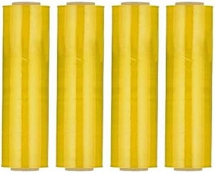 Yellow Stretch Wrap, 4 Pack, 15 Inch, 1500 Feet/Roll, Dark/Opaque, Hand ...