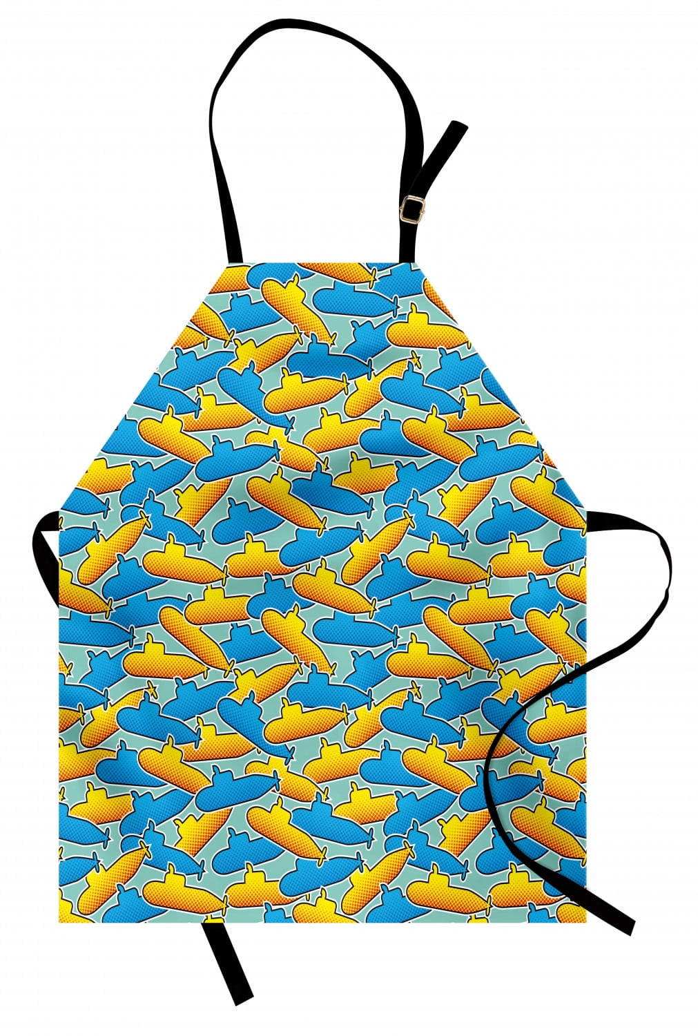 Yellow Submarine Apron Pop Art Style Retro Underwater Theme Classical ...