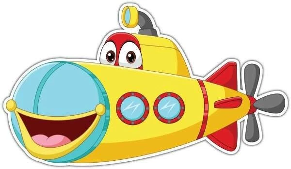 Yellow Submarine Cartoon Car Window Stickerphone Decal Water Bottle ...