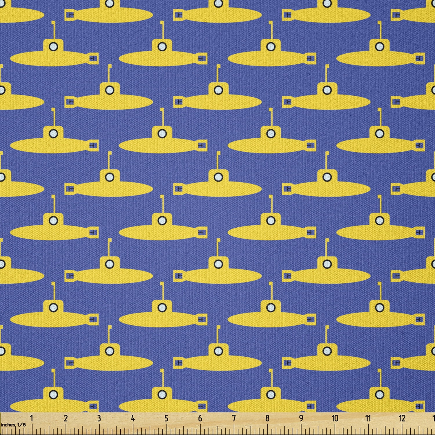 Yellow Submarine Fabric by The Yard, Repeating Pattern of Underwater ...