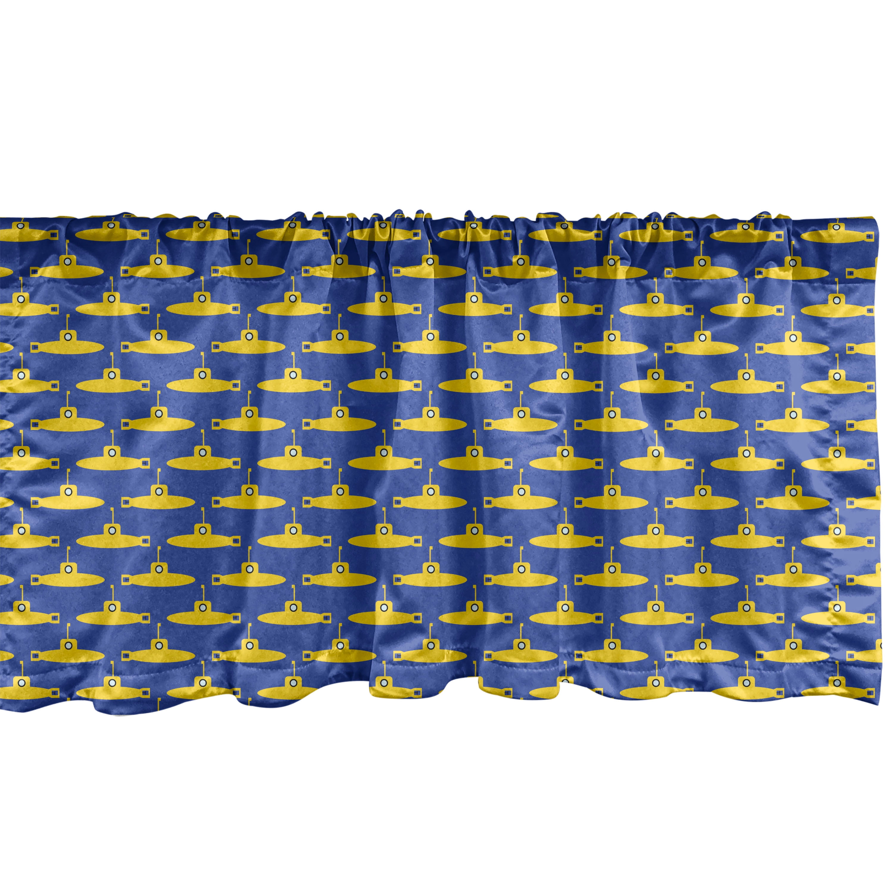 Ambesonne Submarine Valance Pack of 2, Pictogram Pattern Ocean, 54"X12 ...