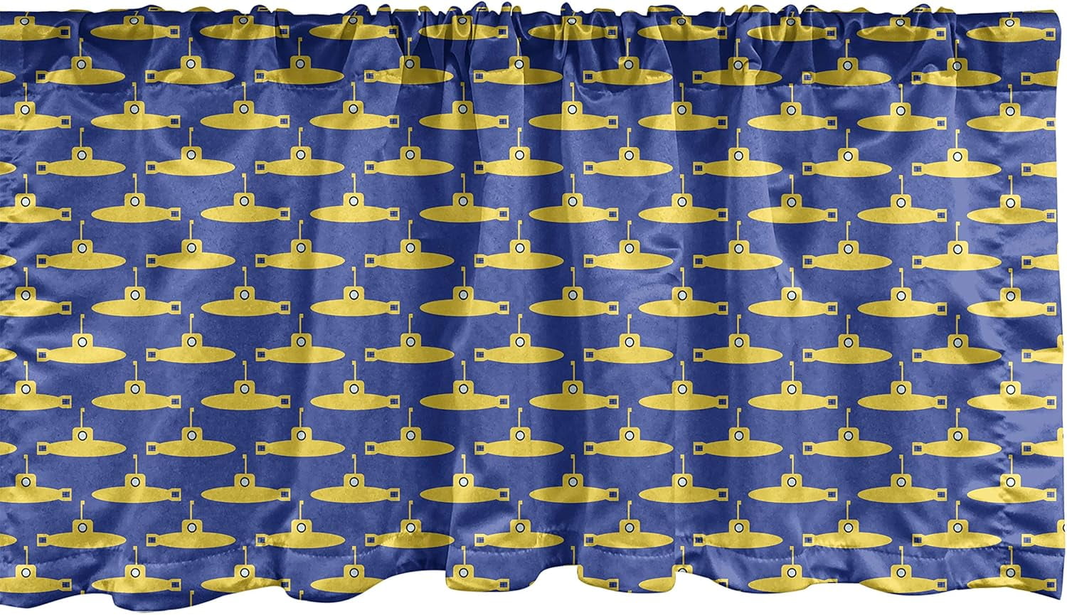 Yellow Submarine Window Valance, Repeating Pattern of Underwater ...