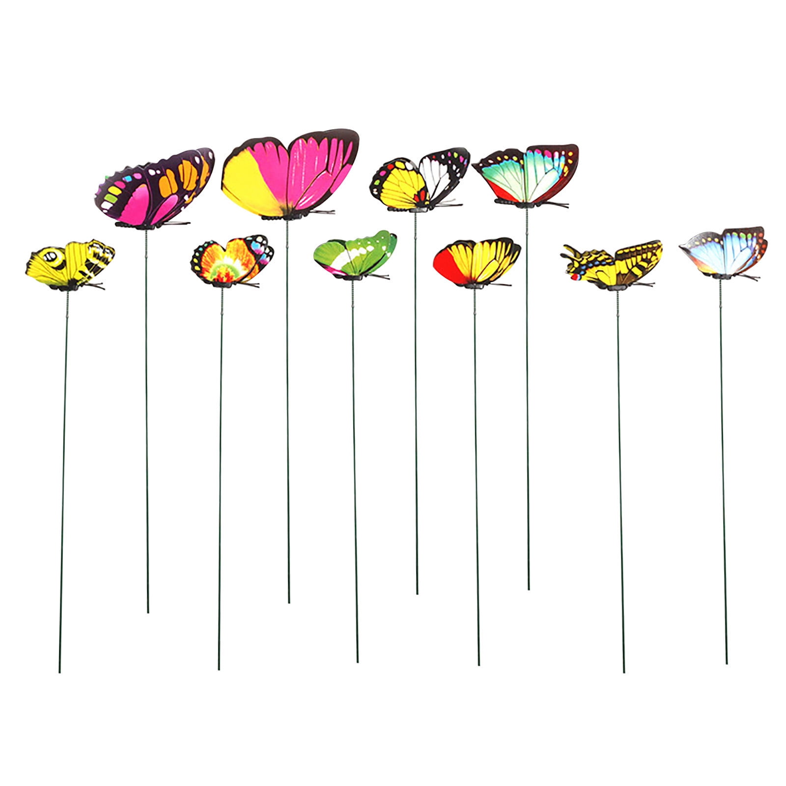 Yellow Summer Garden Decoration Insert Rod, Double Layer Pvc Butterfly ...