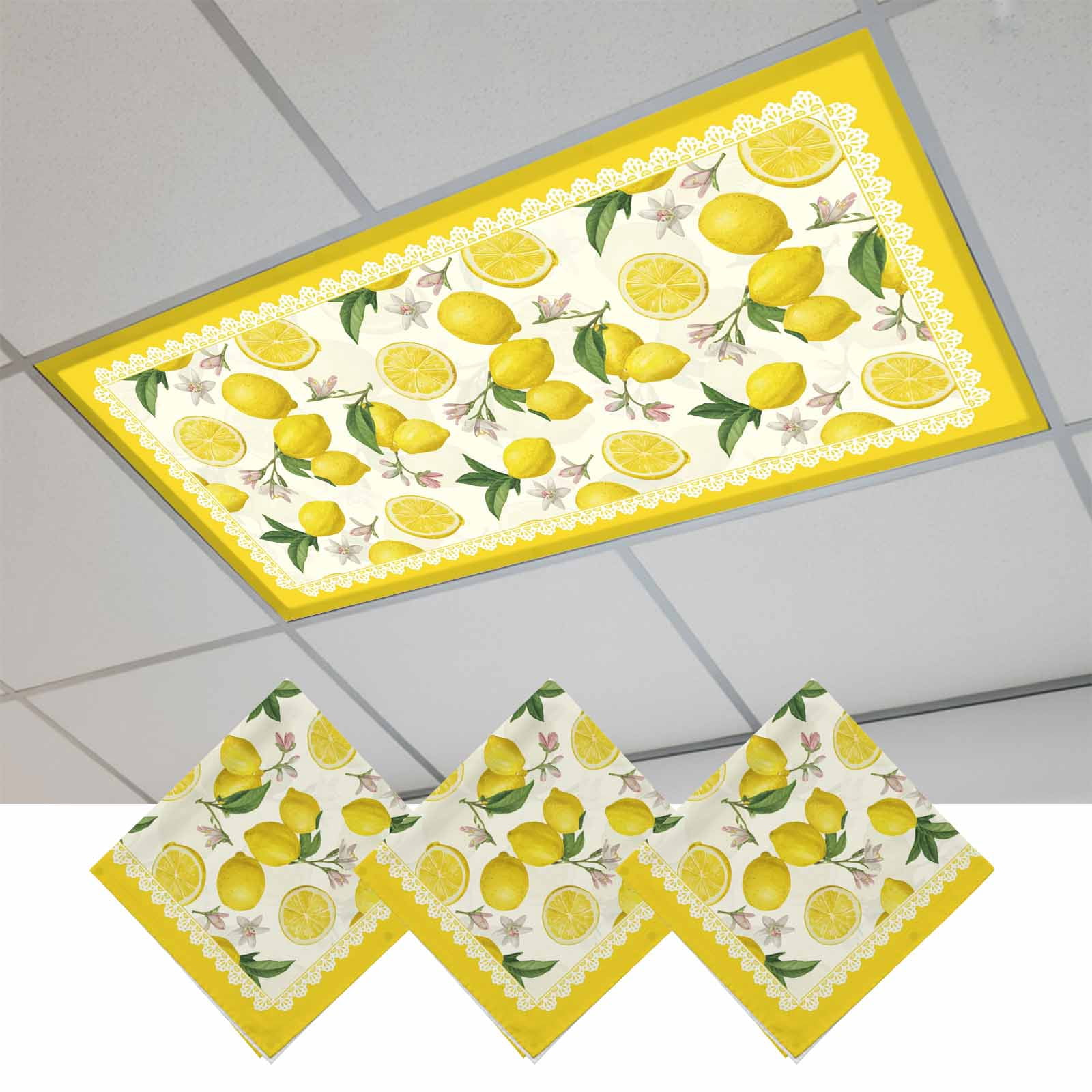 Yellow Summer Lemon Fluorescent Light Covers, Summer Botanical ...