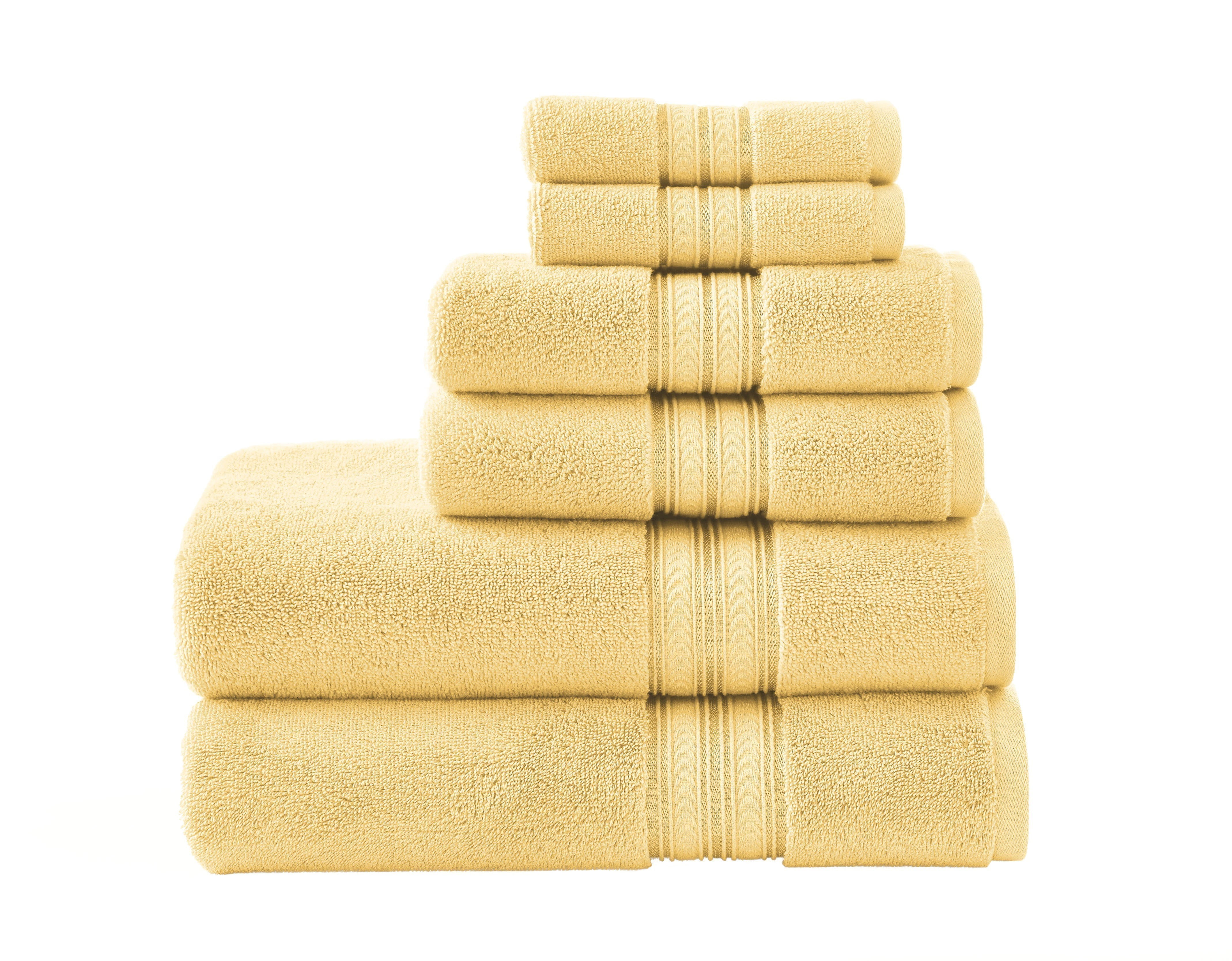 Better Homes & Gardens Yellow Sundial 6 Piece Bath Towel Set, Thick ...