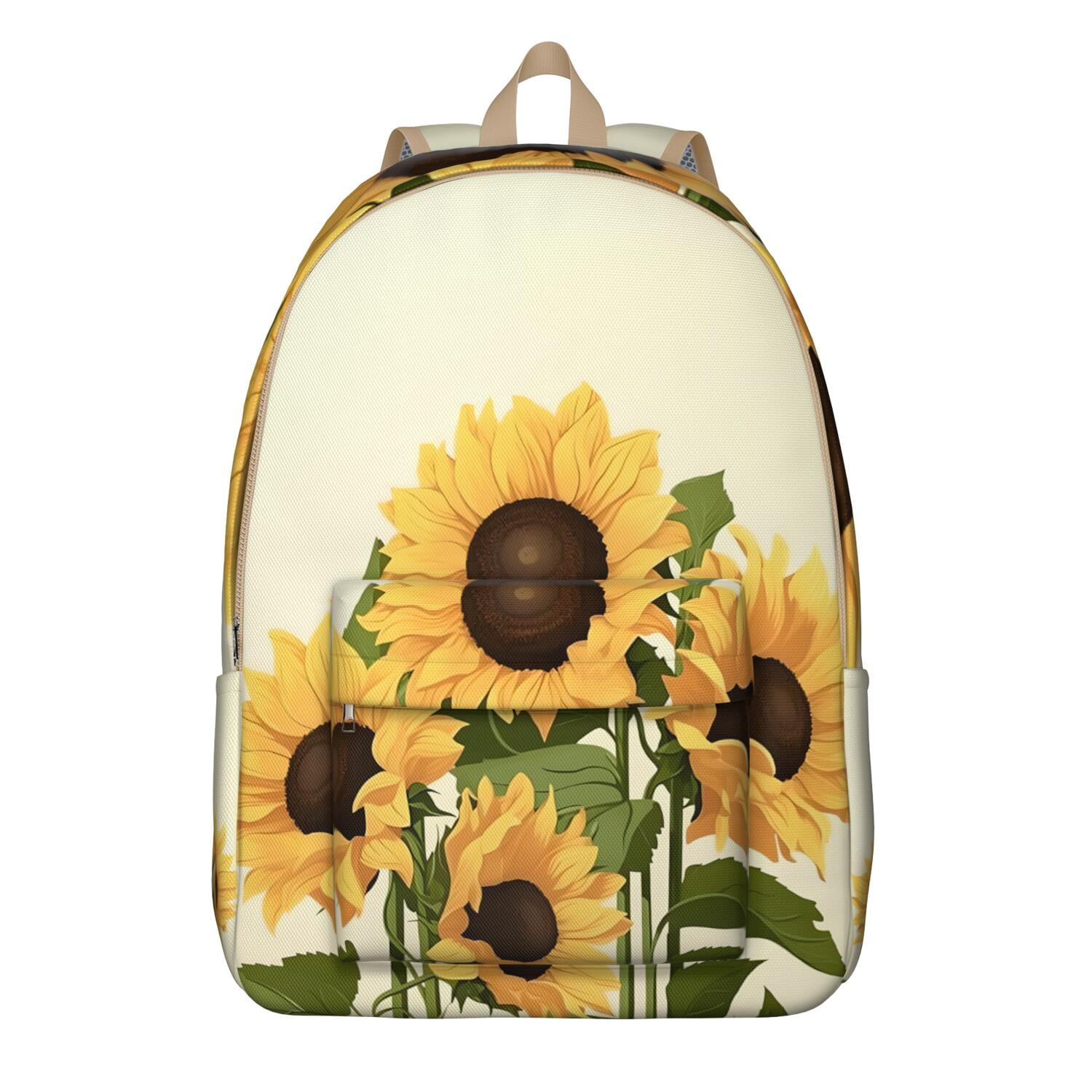Yellow Sunflower Backpack - Waterproof Boho Floral Bookbag, Farmhouse ...