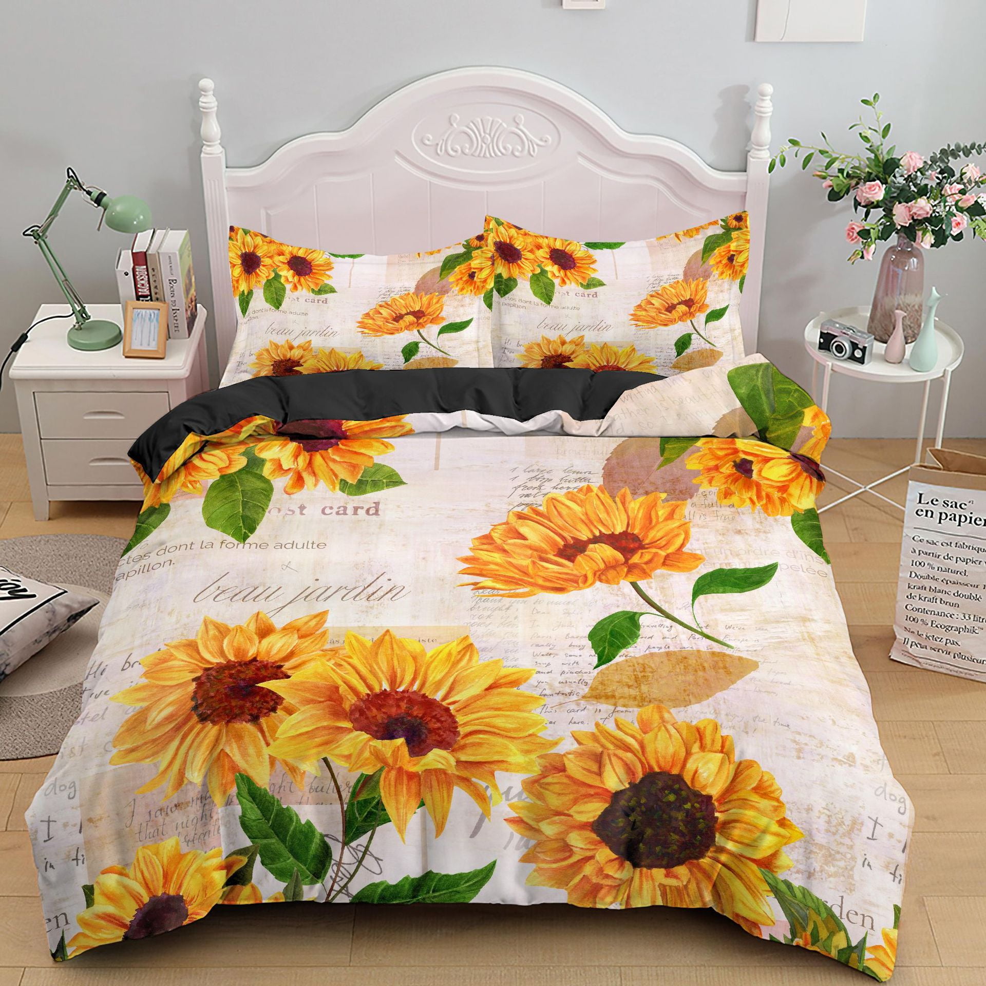 Yellow Sunflower Full Queen Bedding Comforter Set - Walmart.com