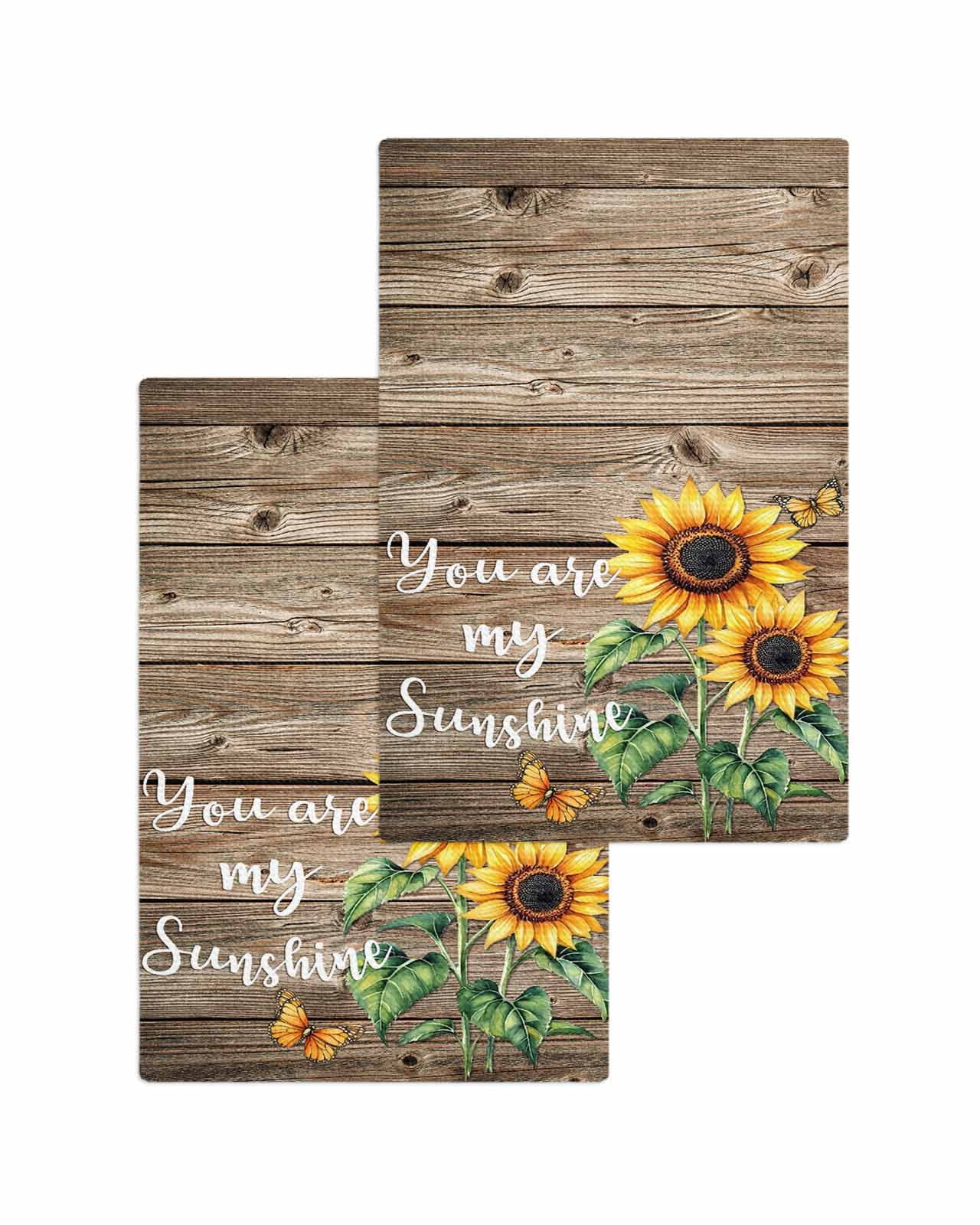 Yellow Sunflower Kitchen Dish Towels for Drying Dishes Set of 2 ...