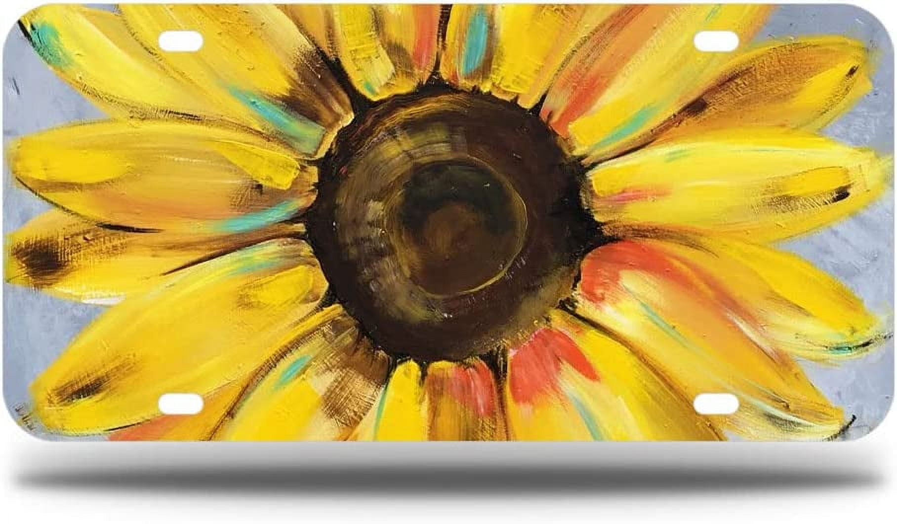 Yellow Sunflower Rose License Plate,Beautiful Bouquet Bloom Flower ...