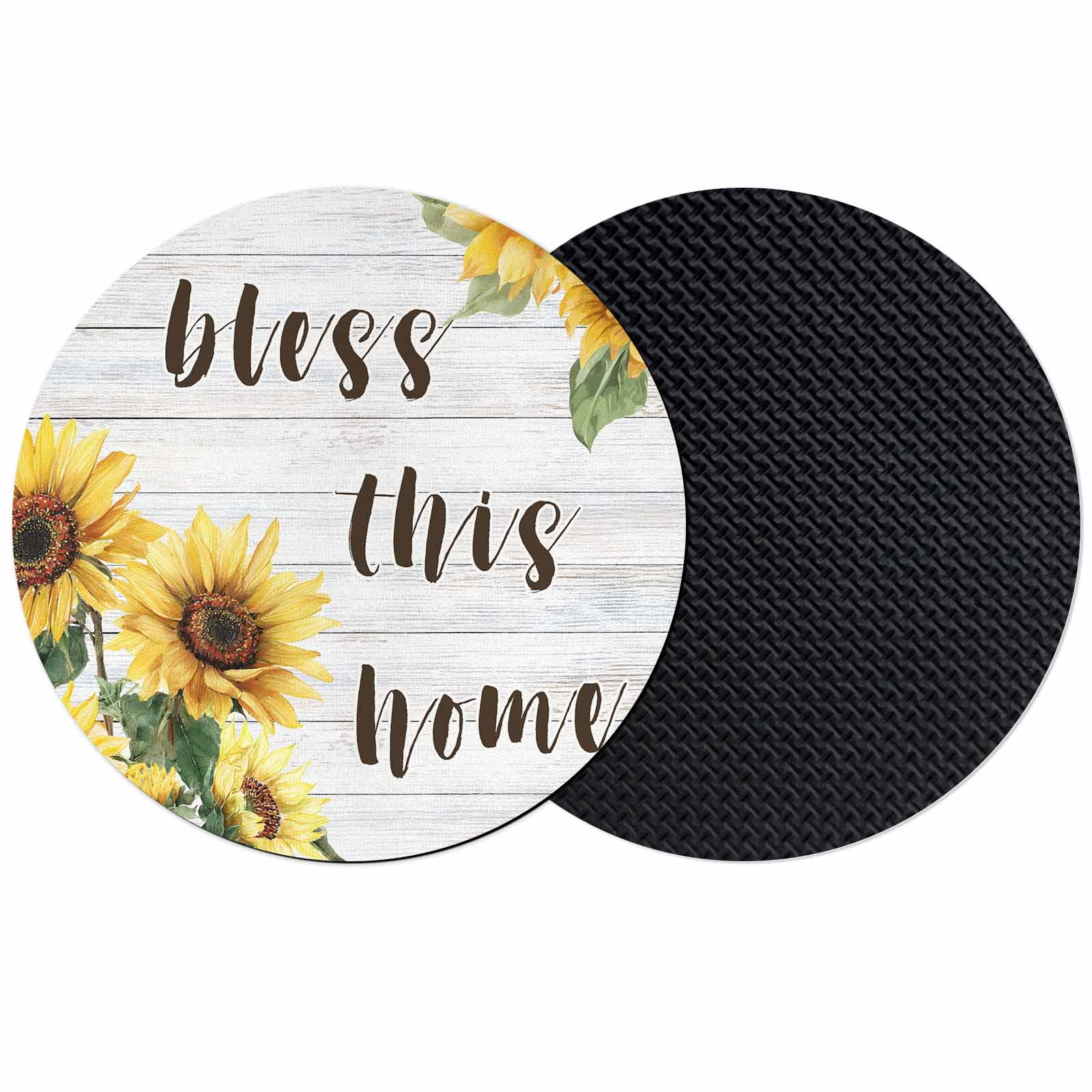 Yellow Sunflowers Coasters Set of 2, Absorbent Coasters for Drinks ...