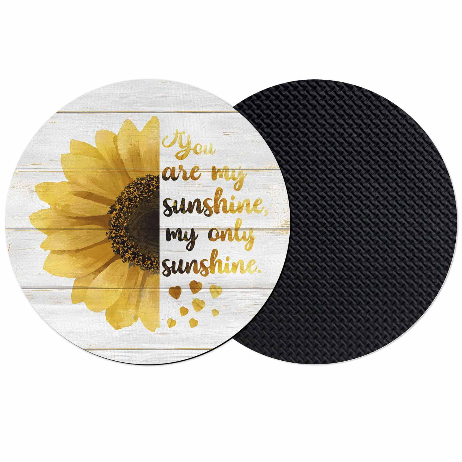 Yellow Sunflowers Coasters Set of 2, Absorbent Coasters for Drinks, You ...